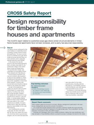 CROSS Safety Report: Design responsibility for timber frame houses and apartments - The ...